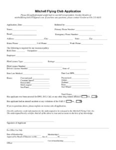 Mitchell Flying Club Application - Mitchell Flying Club